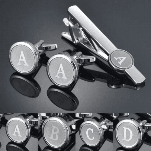 Conjunto de abotoaduras e prendedor em aço Inox - Pontes Ties